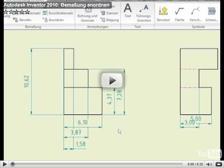 Autodesk Inventor FAQ: Inventor 2010: Bemaßung anordnen